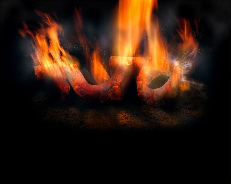 Effet feu » Créer des flammes sur un logo ou une typographie » Photoshop