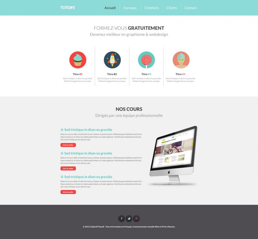 Template PSD » Débuter en HTML5 CSS3 partie 05