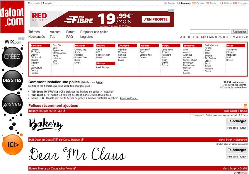 Dafont - Le site de fonts (police d'écriture) gratuits pour windows et mac